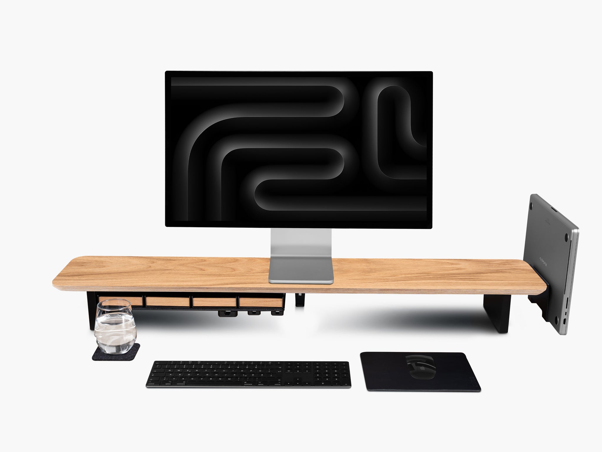 The Setup Cockpit Large & Laptop Dock Set - Oak | BALOLO